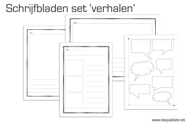 Schrijfbladen set: verhalen schrijven | JufBianca.nl