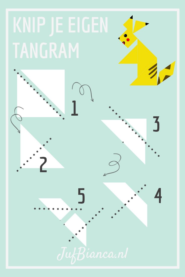 De derde kleuterklas van juf Melody en juf Charlotte: Een pikachu tangram